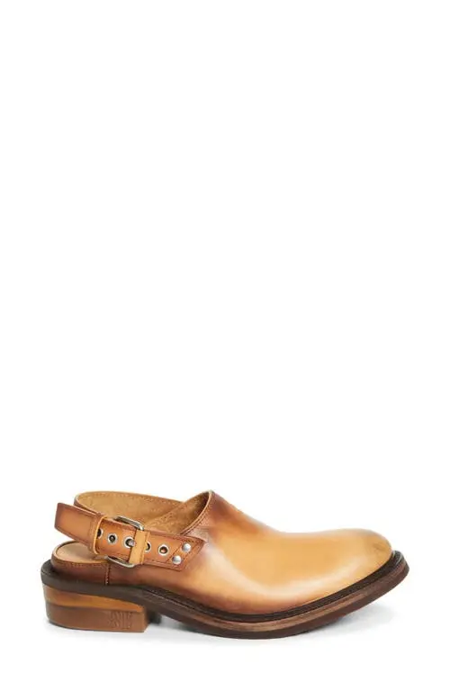 Miu Miu Leather Slingback Clogs - Cuoio