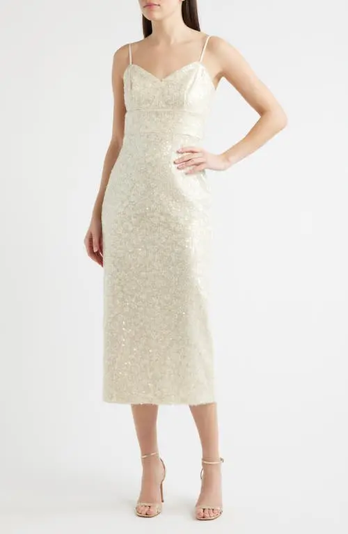 Eliza J Sleeveless Sequin Midi Dress