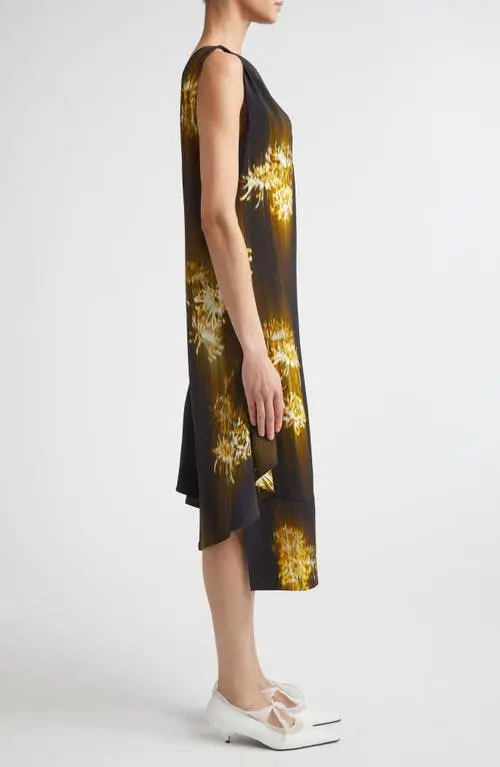 Proenza Schouler Rhetta Asymmetric Midi Dress - Black Multi
