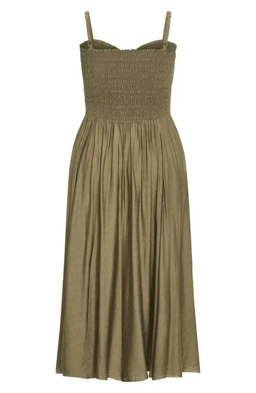 City Chic Maui Smocked Maxi Sundress