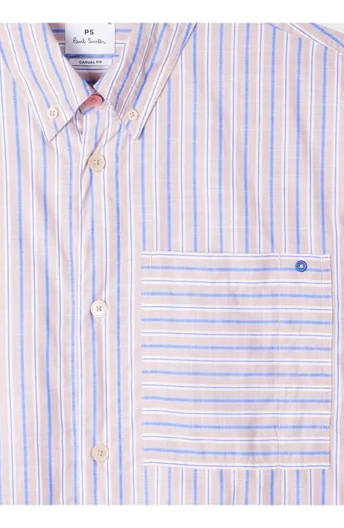 Paul Smith Casual Fit Stripe Cotton Camp Shirt