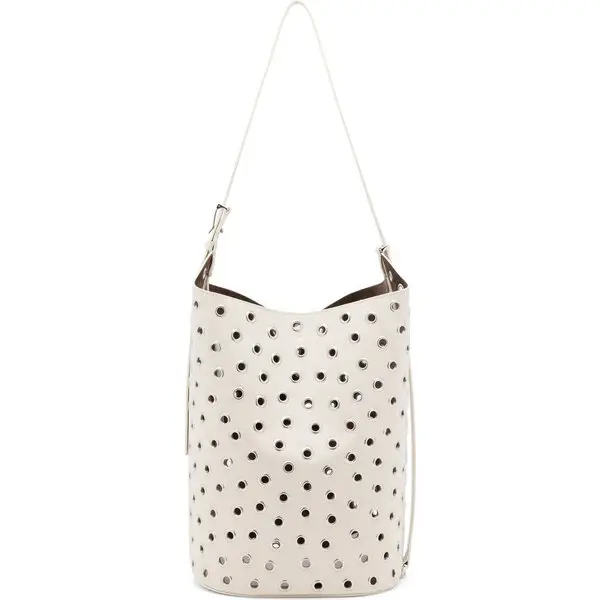 Proenza Schouler Brant Grommet Leather Bucket Bag - Ecru