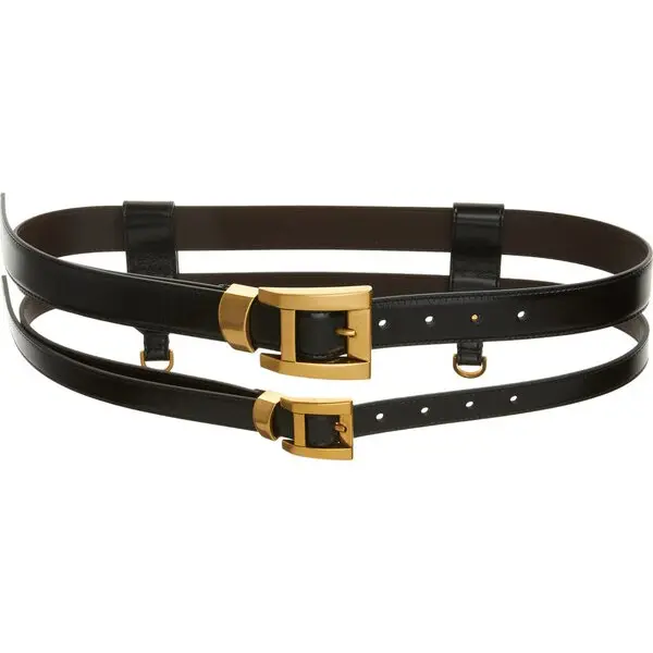 Versace Double Row Harness Belt - Black Gold