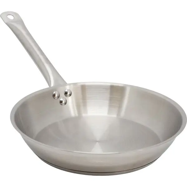 MEGACHEF Professional Kitchen 10 Inch Round Stainless Steel Fry Pan - Silver