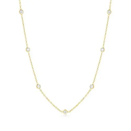 SET & STONES Faye Zirconia Chain Necklace - Gold