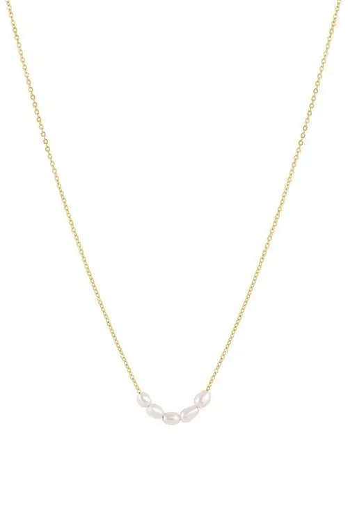 SET & STONES Landon Pearl Necklace - Gold