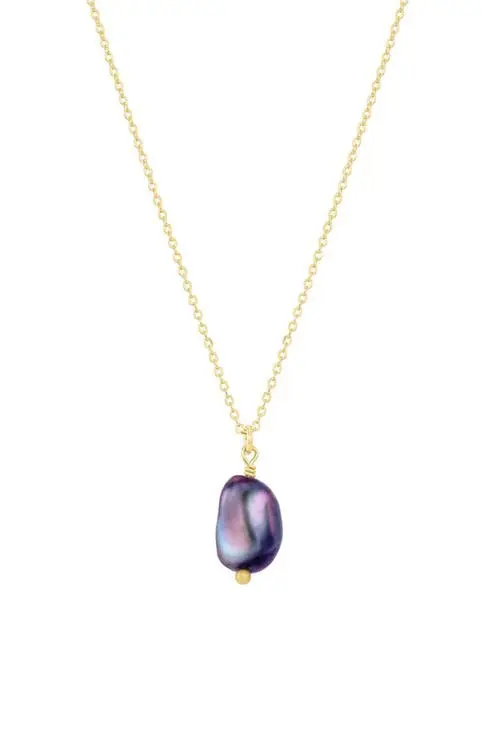 SET & STONES Adelle Pearl Necklace - Gold/peacock