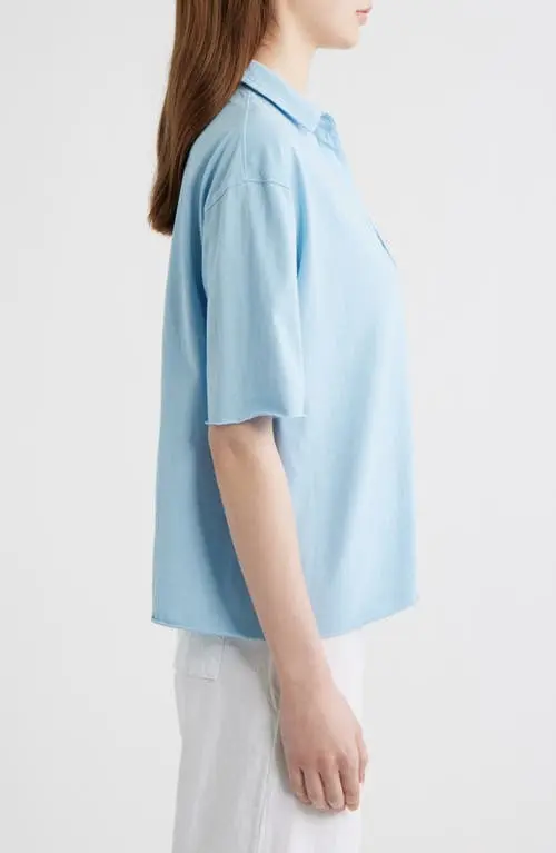 Frank & Eileen Patty Popover Cotton Top - Dive Blue
