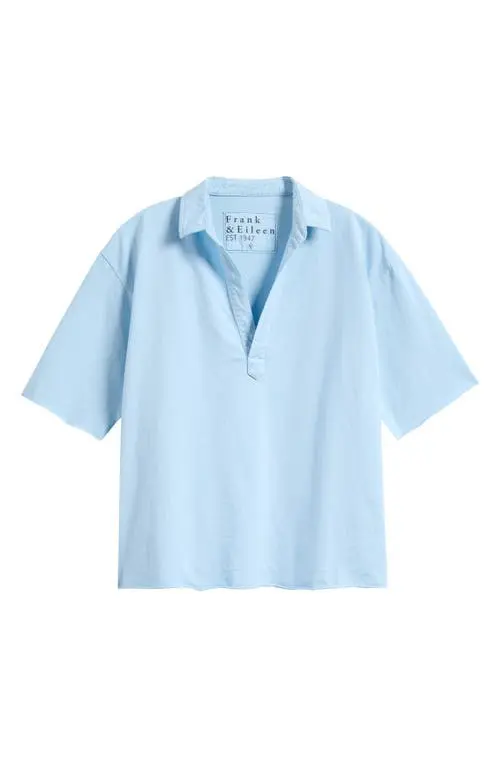Frank & Eileen Patty Popover Cotton Top - Dive Blue
