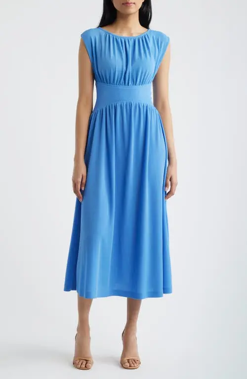 Anne Klein Shirred Empire-waist Midi Dress - Seaport