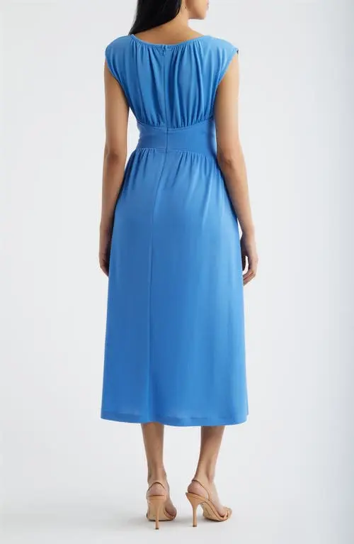 Anne Klein Shirred Empire-waist Midi Dress - Seaport