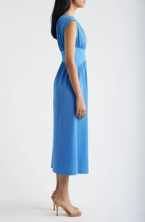 Anne Klein Shirred Empire-waist Midi Dress - Seaport