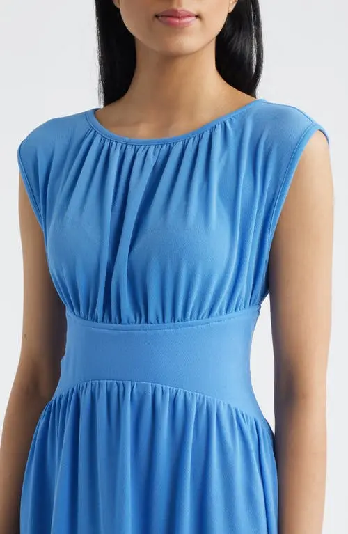 Anne Klein Shirred Empire-waist Midi Dress - Seaport