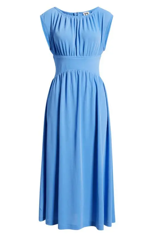 Anne Klein Shirred Empire-waist Midi Dress - Seaport