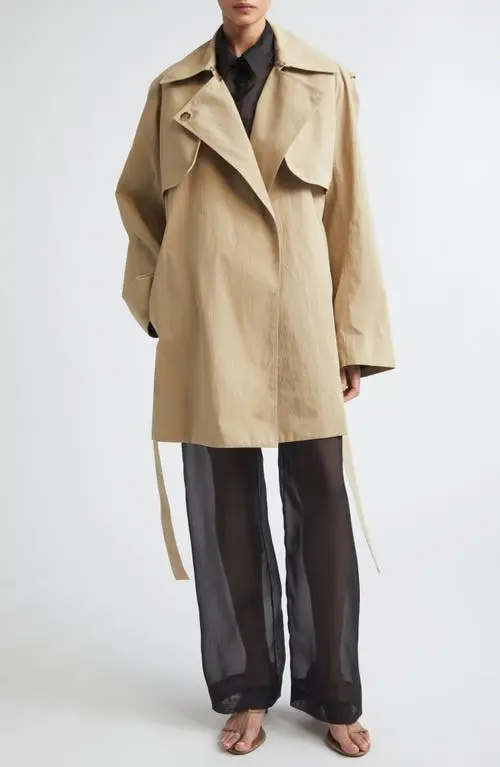 GIA STUDIOS Split Trench Coat With Removable Sleeves