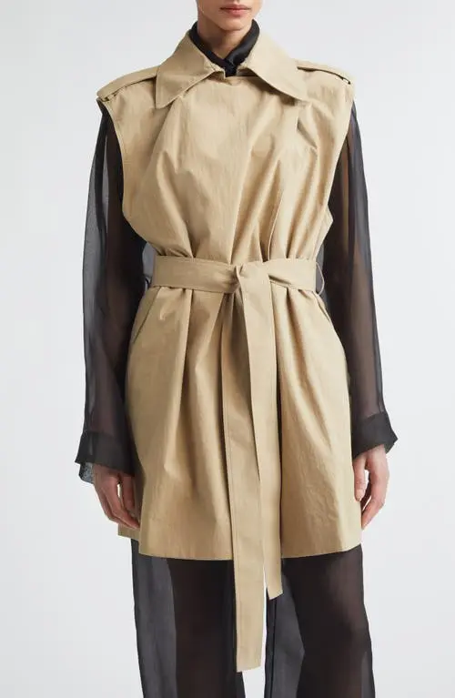 GIA STUDIOS Split Trench Coat With Removable Sleeves