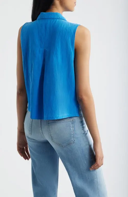CLOTH & STONE Notch Collar Sleeveless Button-up Shirt