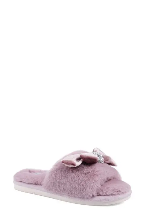 CANDIE'S Faux Fur Slide Slipper