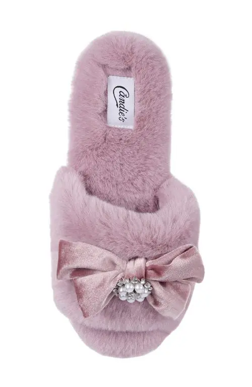 CANDIE'S Faux Fur Slide Slipper