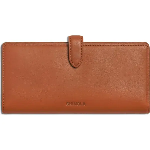 Shinola Continental Leather Snap Wallet - Rust
