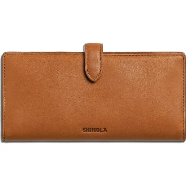 Shinola Continental Leather Snap Wallet