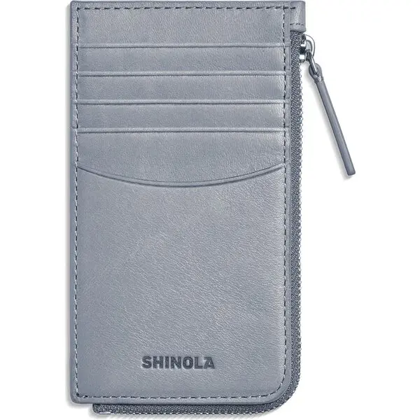 Shinola Leather Zip Around Card Case - Mist