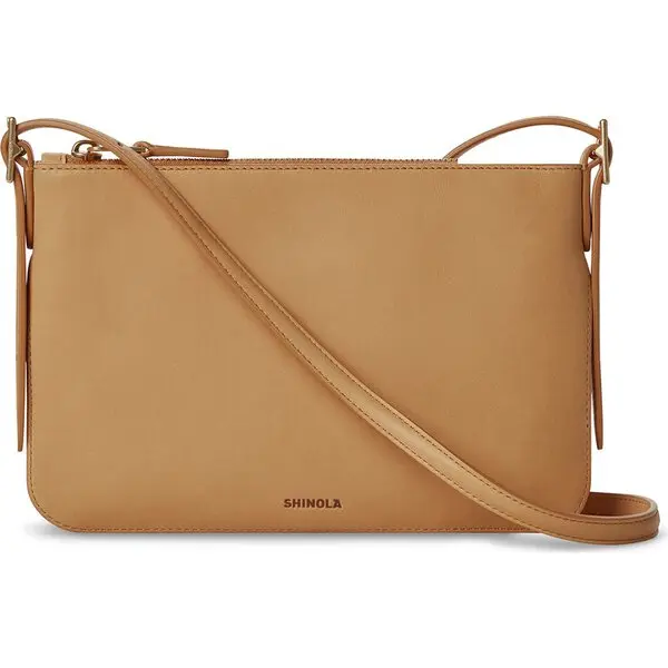 Shinola Small Bixby Accordion Leather Crossbody Bag - Honey