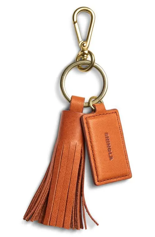 Shinola Leather Tassel Key Chain - Rust