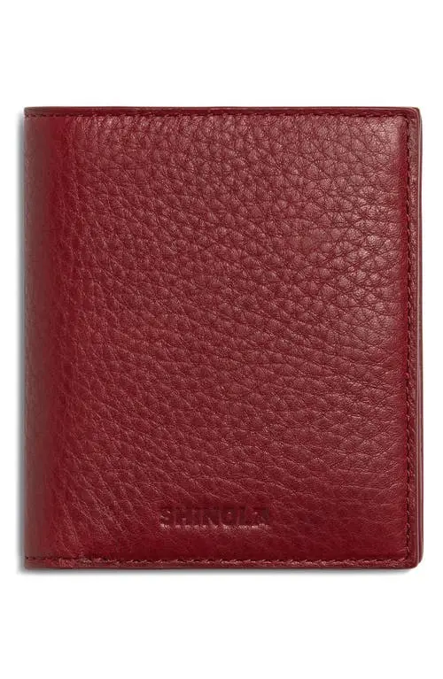Shinola Leather Bifold Wallet - Ruby