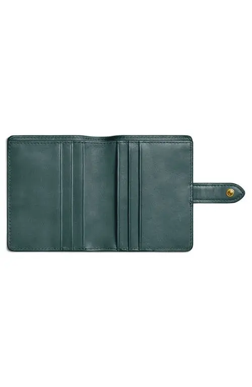 Shinola Small Leather Bifold Snap Wallet - Emerald