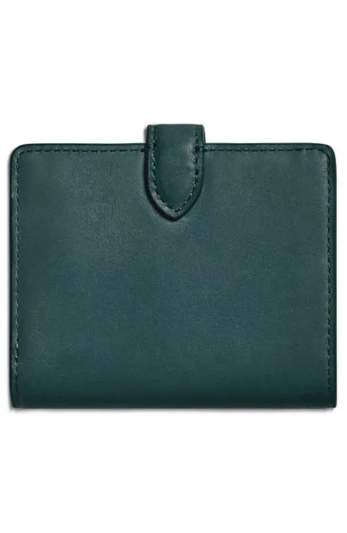 Shinola Small Leather Bifold Snap Wallet - Emerald