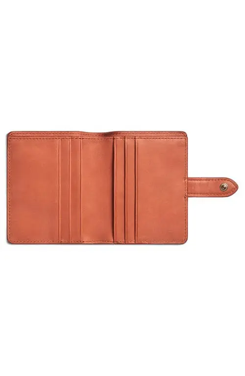 Shinola Small Leather Bifold Snap Wallet - Rust