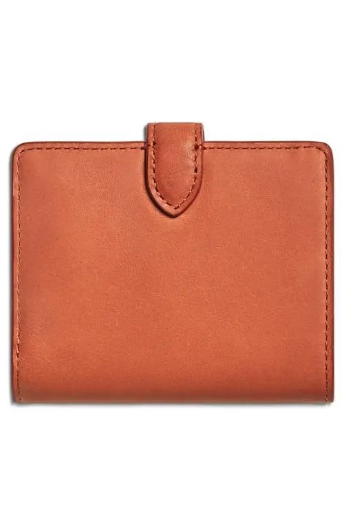 Shinola Small Leather Bifold Snap Wallet - Rust