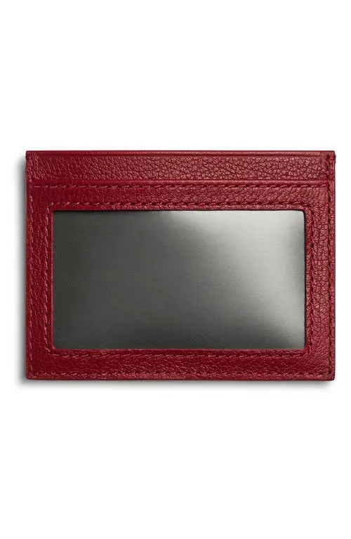 Shinola Canfield Essential Id Pebble Leather Card Holder - Ruby