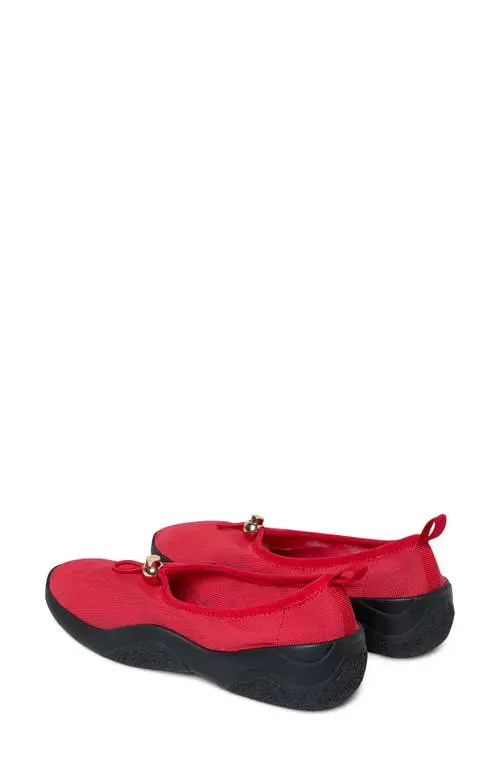 LOEFFLER RANDALL Raina Stretch Knit Flat - Red/black