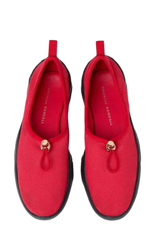 LOEFFLER RANDALL Raina Stretch Knit Flat - Red/black
