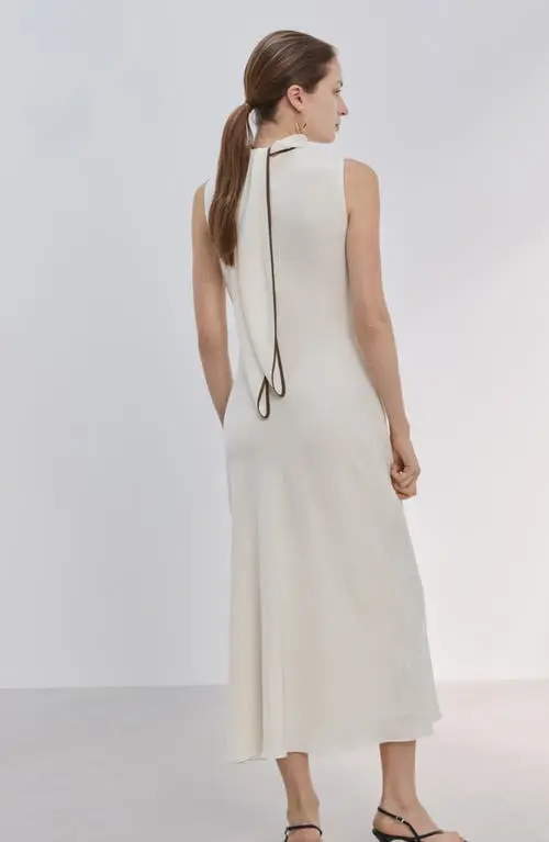 Mango Tie Back Sleeveless Midi Dress