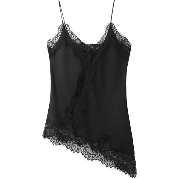Mango Tinta Lace Camisole - Black
