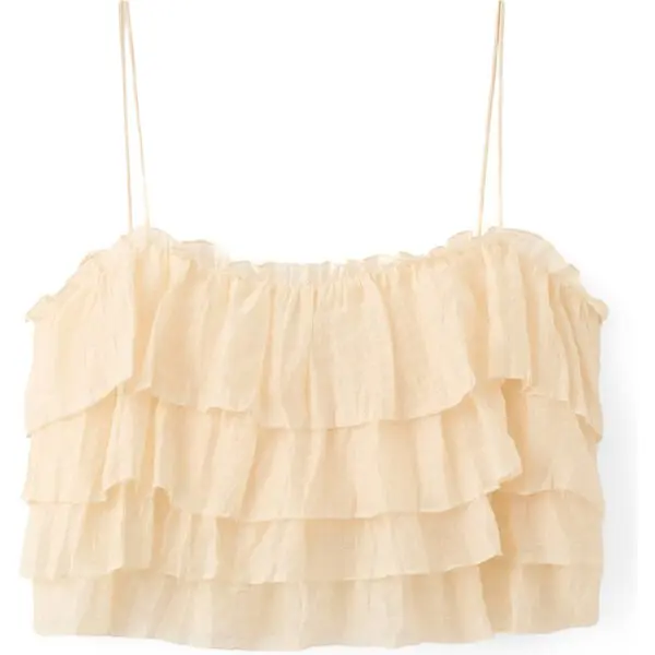 Mango Layered Ruffle Crop Camisole