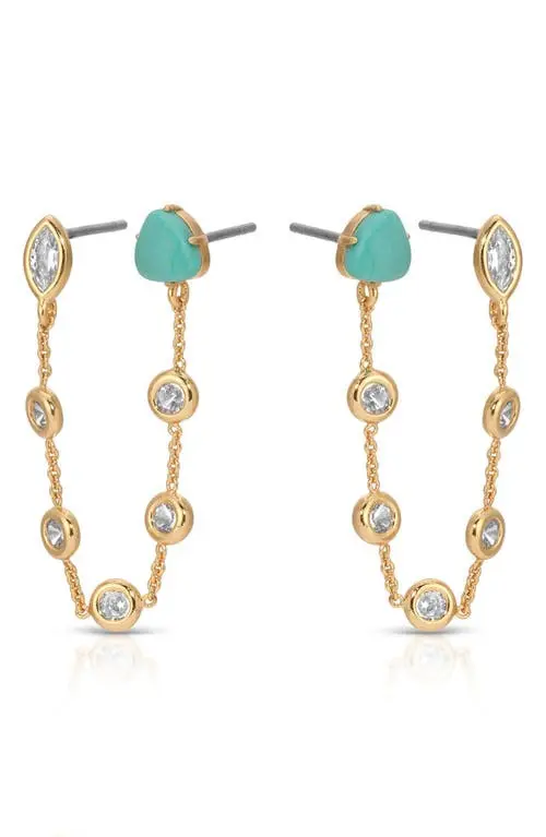 Ettika Double Piercing Drop Earrings - Turquoise