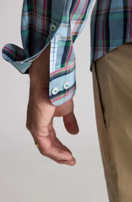 UNTUCKIT Plaid Wrinkle Free Cotton Button-down Shirt
