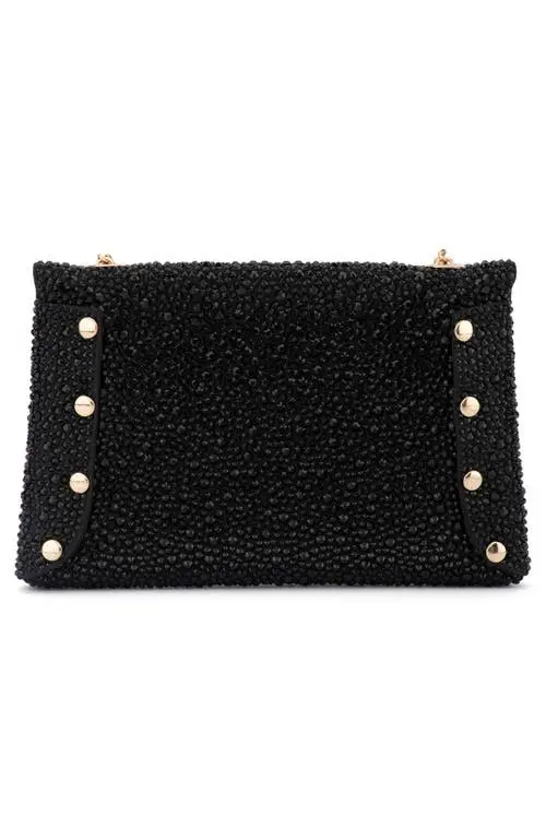 OLGA BERG Hattie Crystal Shoulder Bag - Black