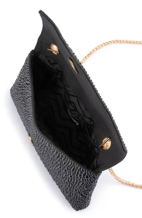 OLGA BERG Hattie Crystal Shoulder Bag - Black