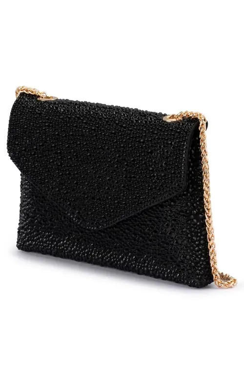 OLGA BERG Hattie Crystal Shoulder Bag - Black