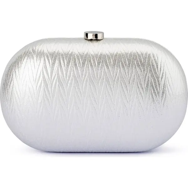 OLGA BERG Izza Oval Frame Clutch - Silver