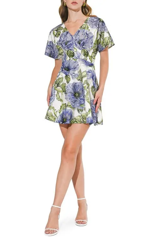 Adelyn Rae Cynthia Floral Embroidery Minidress