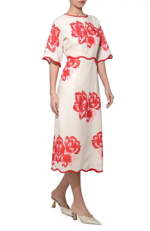Adelyn Rae Sonia Floral Print Midi Dress