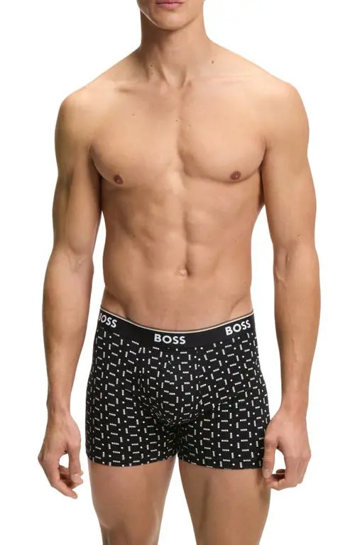 BOSS 3-pack Power Stretch Cotton Boxer Briefs - Black