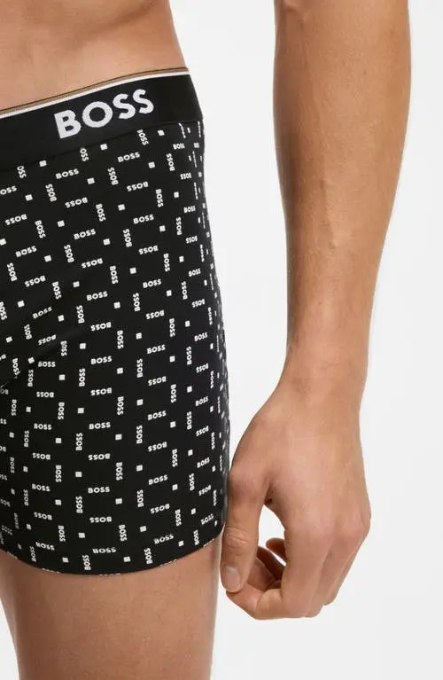 BOSS 3-pack Power Stretch Cotton Boxer Briefs - Black