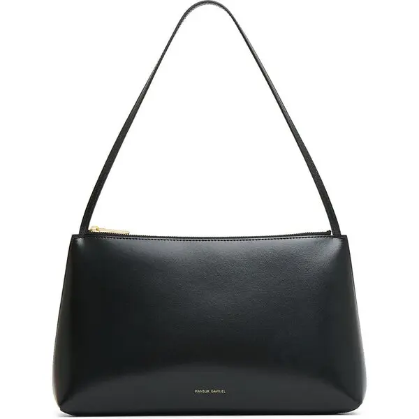 MANSUR GAVRIEL Large Gaia Leather Shoulder Bag - Black/flamma
